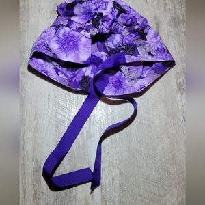 kim kaps | Accessories | Kim Kaps Scrub Cap Hat Purple Floral Ribbon Surgical Hat | Poshmark